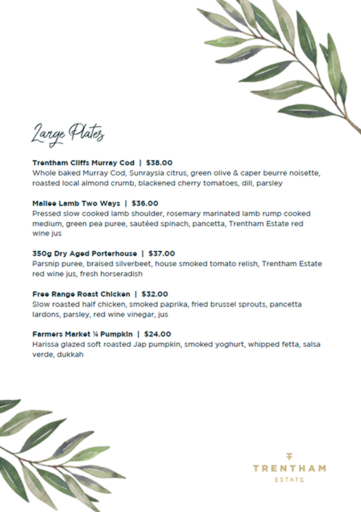 Menus | Trentham Estate